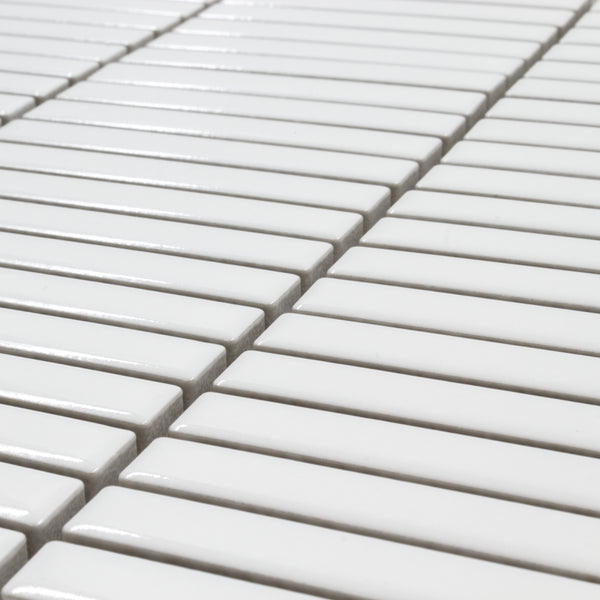 TilesInspired | Mosaic Tiles | Stack White Glossy Mini (3/8 TilesInspired | Mosaic Tiles | Stack White Glossy Mini (3/8