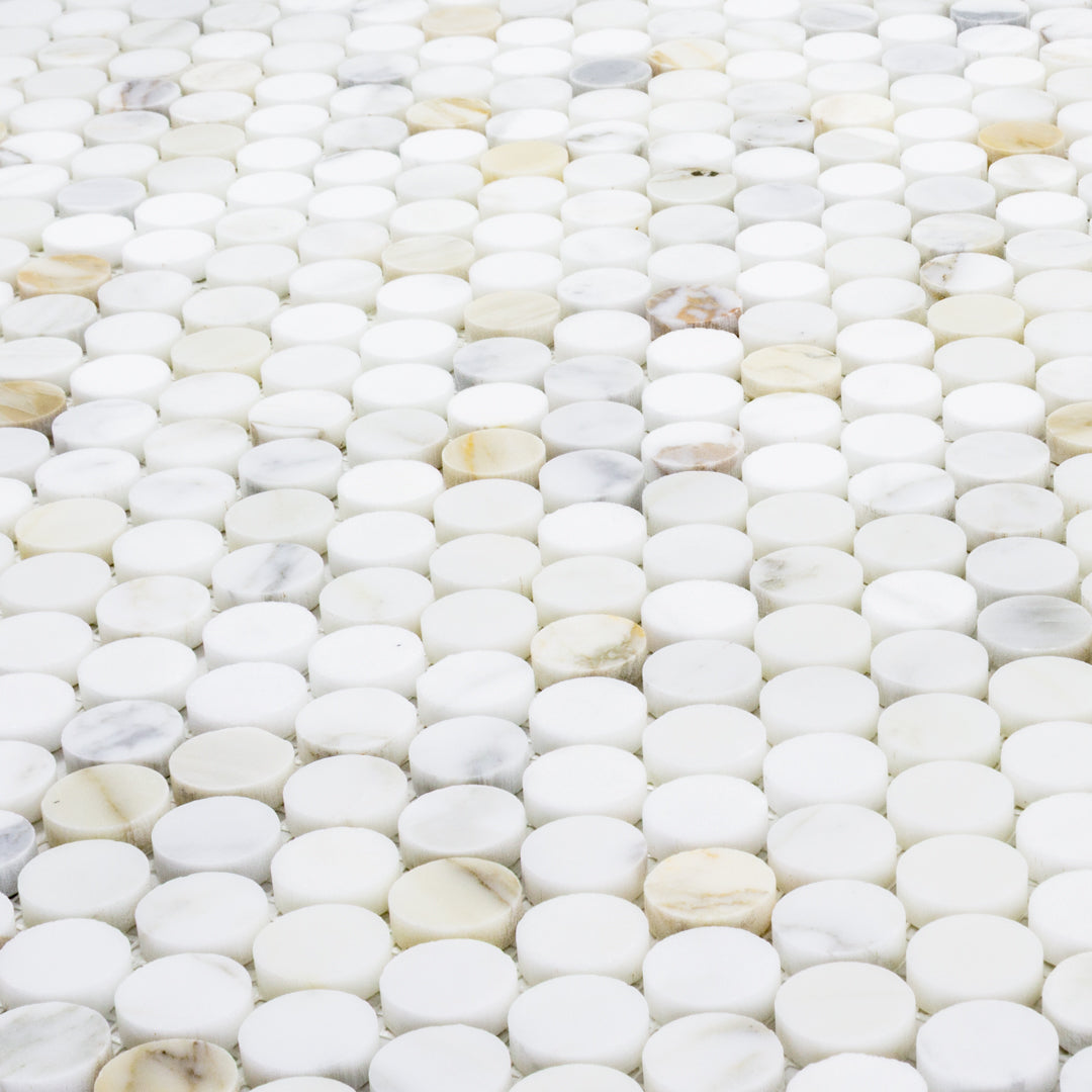 TilesInspired | Calacatta Penny Natural Stone Marble Mosaic