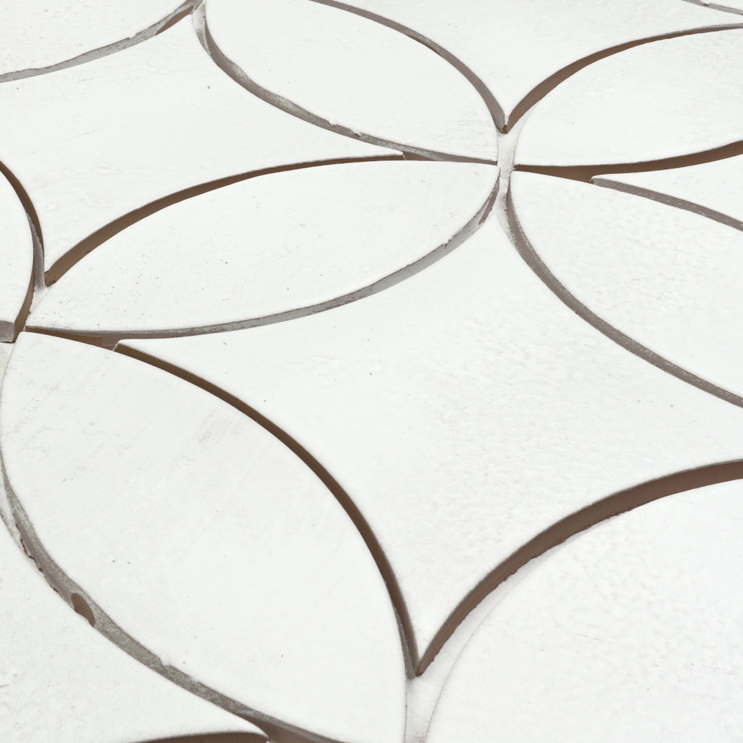 TilesInspired | Arc White Geometric Interlocking Pattern Tile