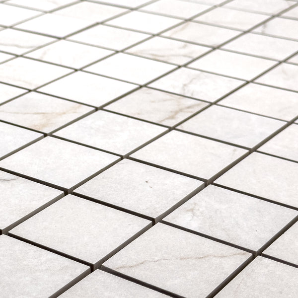 TilesInspired | Sanctuary Bianco Mosaic Porcelain Tile (2" X 2")