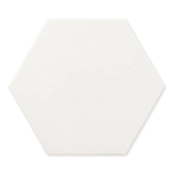 TilesInspired | Checkmate White Hexagon Checkerboard Tile (10" X 9")