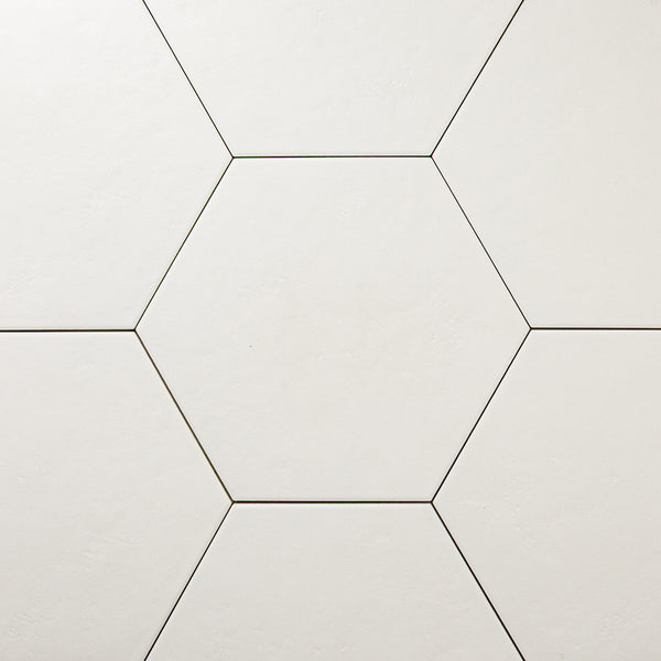 TilesInspired | Checkmate White Hexagon Checkerboard Tile (10" X 9")