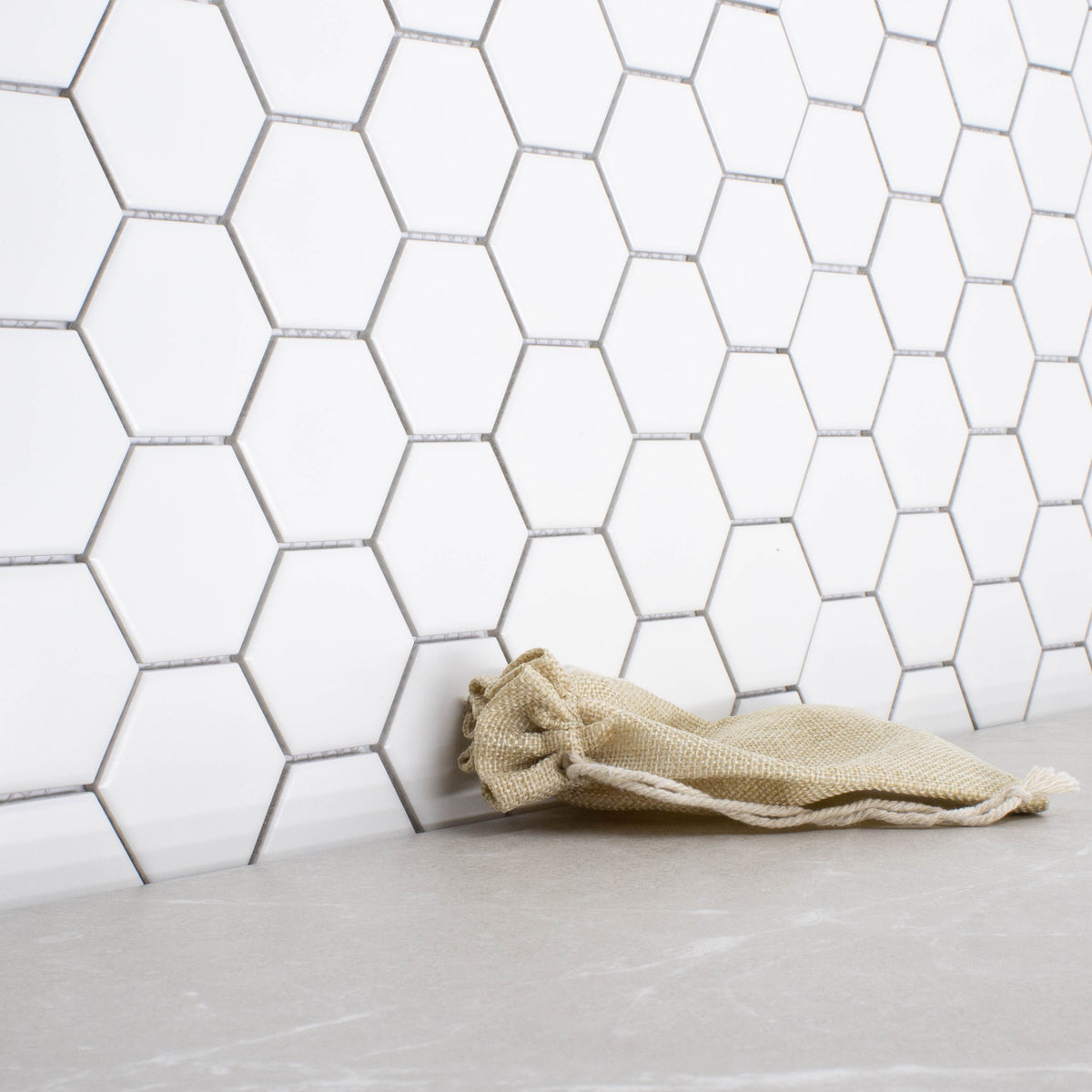 TilesInspired | Mosaic Tiles | Hexa-Dot 2" Hexagon White